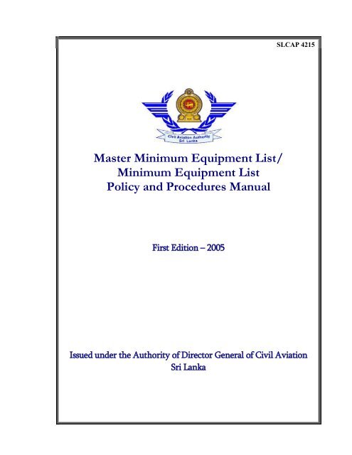 SLCAP4215 MMEL-MEL Policy and Procedure Manual
