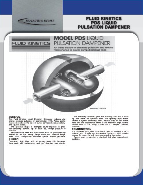 fluid kinetics pds liquid pulsation dampener - Rotating Right