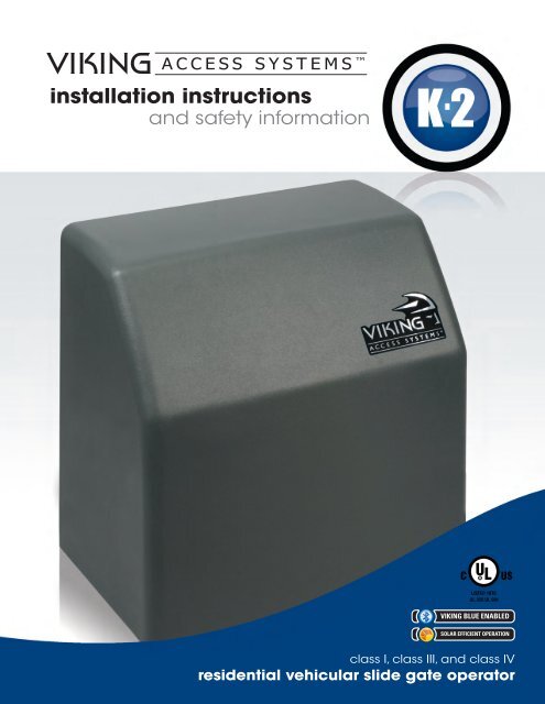 K-2â ¢ Installation Manual - Viking Access