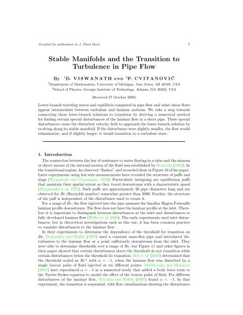 Stable Manifolds and the Transition to Turbulence in Pipe Flow