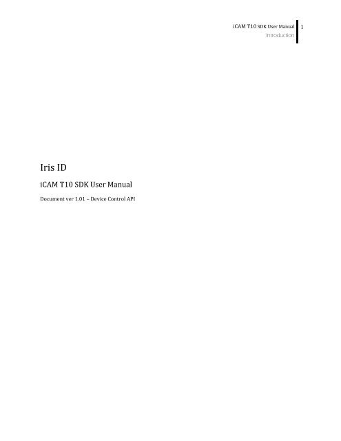 Device Manager - Iris ID