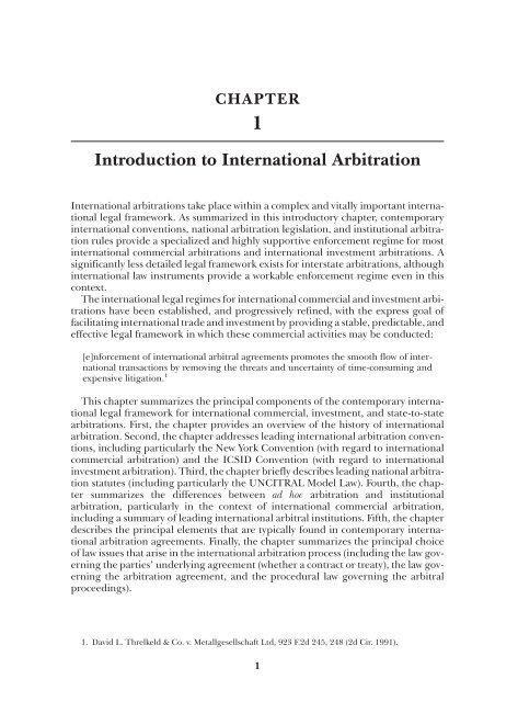 Introduction to International Arbitration - Aspen Publishers