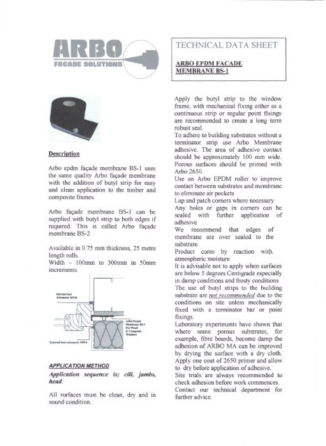 Arbo EPDM Facade Membrane BS-1 TDS