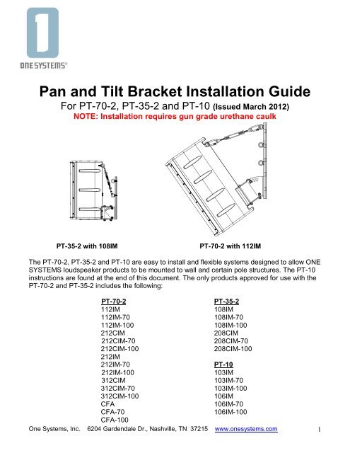 POLE MOUNT SYSTEM INSTALLATION - One Systems