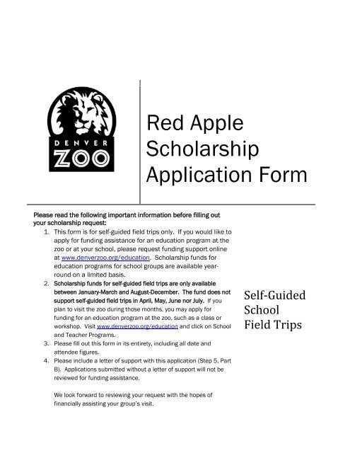 Field Trip Permission Slip To The Zoo
