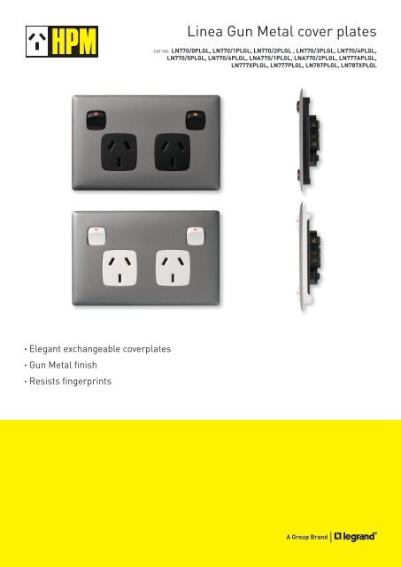 Linea Gun Metal cover plates - HPM