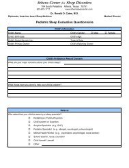 Bed Partner/Witness Screening Questionnaire - Athens Sleep ...