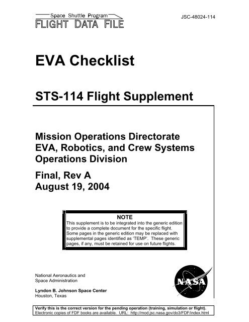 Space Shuttle Checklist