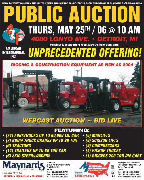 American Intl Auction Brochure - Maynards Industries