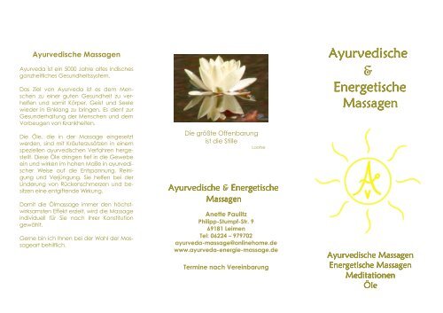 PDF Flyer 2012 - Home - Ayurvedische und Energetische Massage