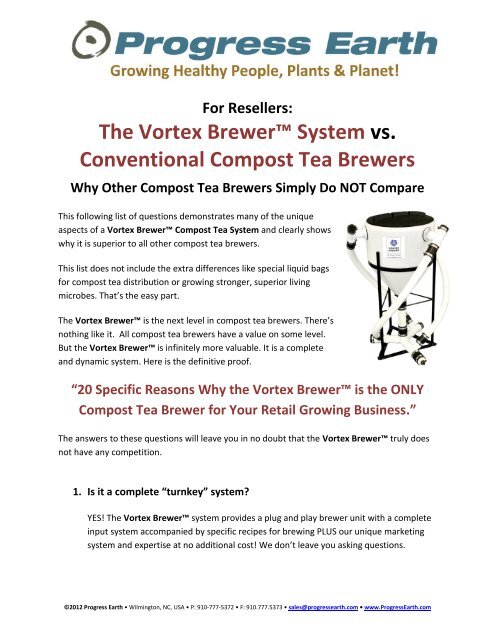 Vortex Brewer vs. Conventional Compost Tea Brewers for Resellers