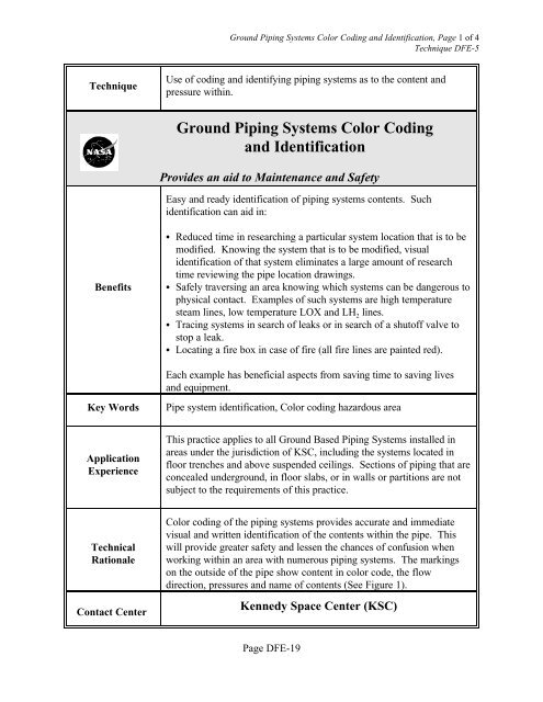 Ground Piping Systems Color Coding and Identification