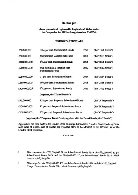 Halifax Plc 8.75 PIBS - Fixed Income Investor