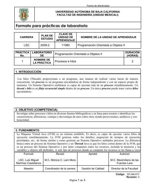 Formato para prácticas de laboratorio - Universidad Autónoma de ...