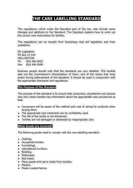 The Care Labelling Standard - EMA