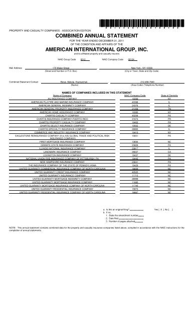 schedule f - part 1 - AIG.com