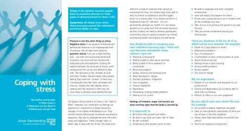 Coping with stress leaflet - United Bristol Healthcare NHS Trust