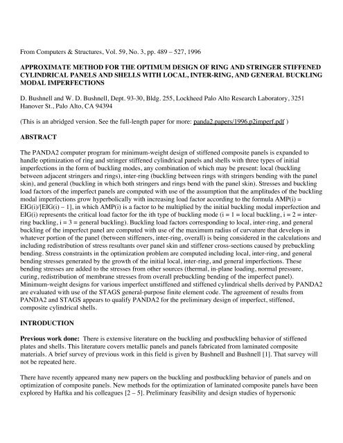 Long abstract - Shell Buckling