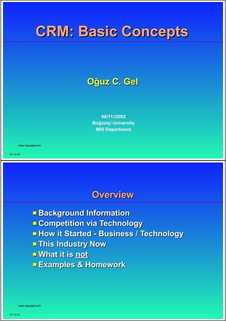CRM: Basic Concepts - MIS