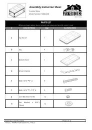 Assembly Instruction Sheet - Parker House
