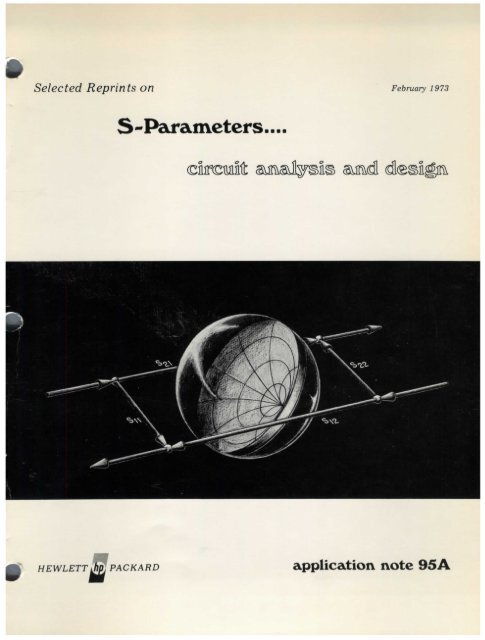 Selected Reprints on S-Parameters... circuit analysis and design (PDF)