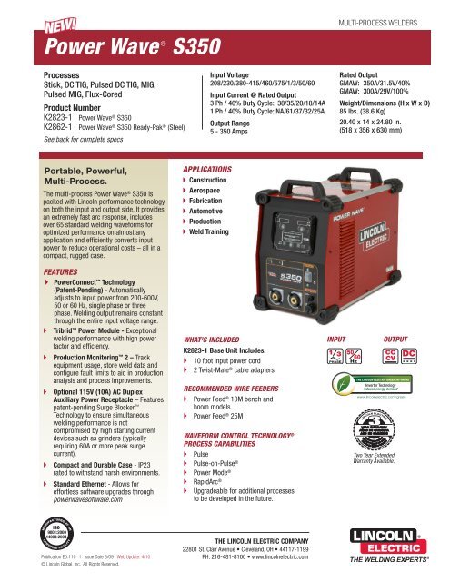 E5.110 Power Wave S350 Multi-Process Welder