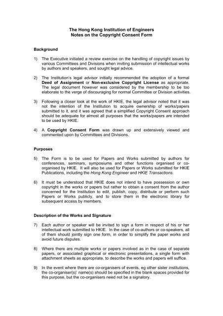 Notes on Copyright Consent Form