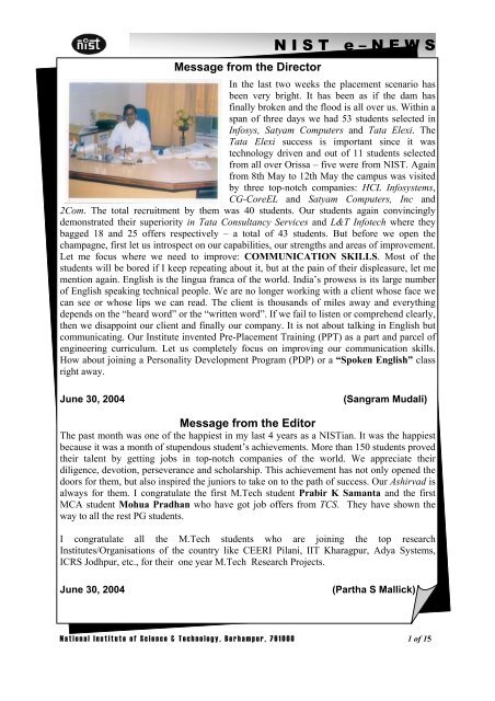 NIST e-NEWS(Vol 24, May 15, 2004)