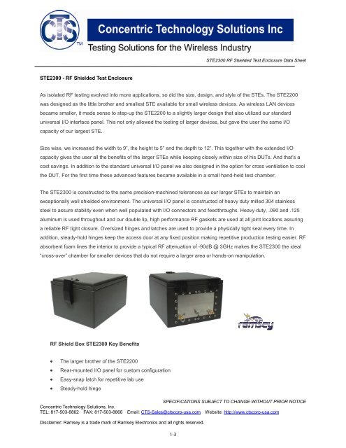 Download Data Sheet - RF Shield Box by Concentric Technology ...
