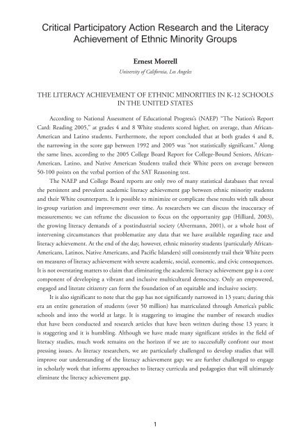 Critical Participatory Action Research and the Literacy - Ernest Morrell