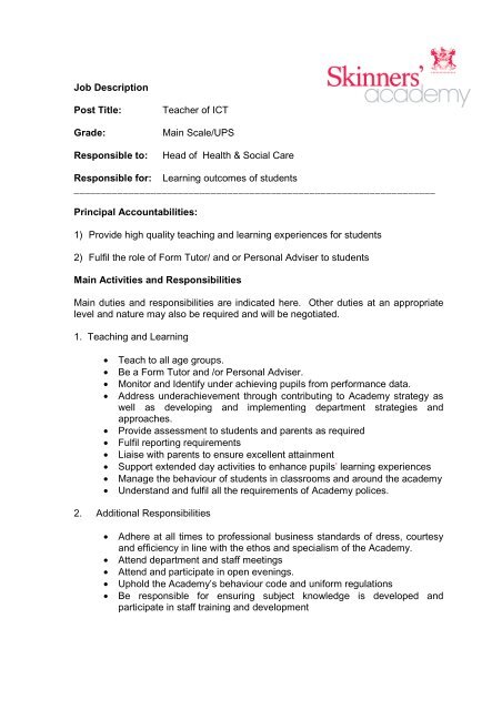 Job Description - The TES