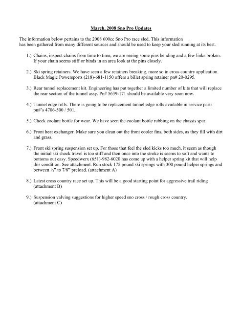 helper spring installation instructions - Team Arctic Racing