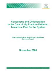 Clinical Care Guidelines for Hip Fracture - GTA Rehabilitation Network