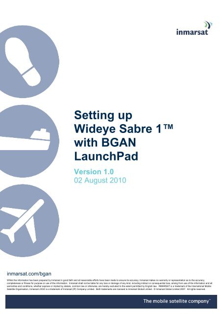 Setting up Wideye Sabre 1™ with BGAN LaunchPad - Inmarsat
