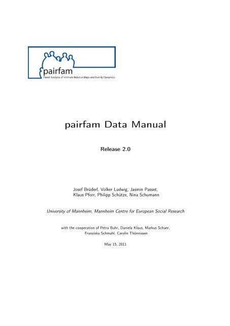 pairfam Data Manual