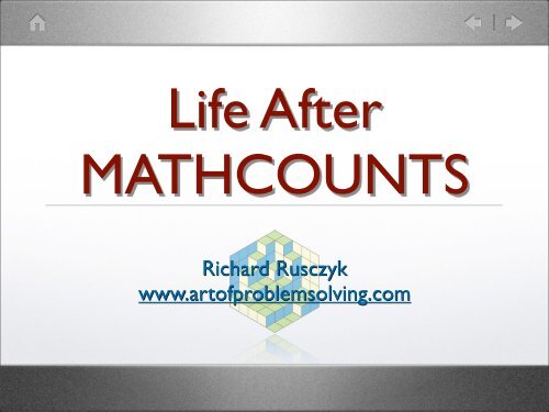Richard Rusczyk www.artofproblemsolving.com