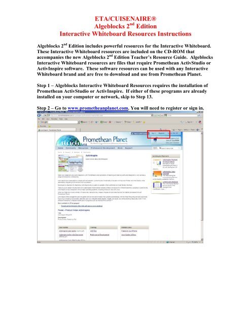 Edition Interactive Whiteboard Resources ... - ETA hand2mind