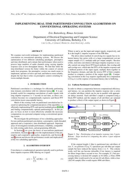 Implementing Real Time Partitioned Convolution Algorithms On