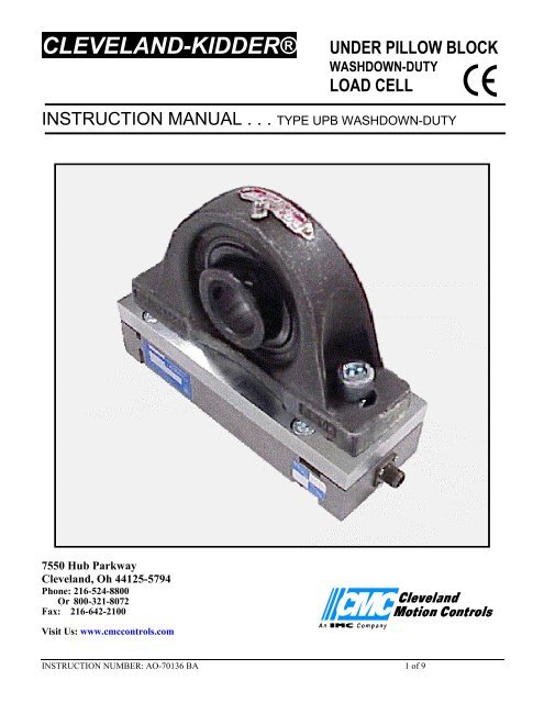 Classic UPB Load Cell, AO-70136 RevBA - Cleveland Motion Controls