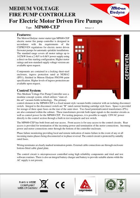 Metron Electric Fire Pump Controller Wholesale Deals | www ...