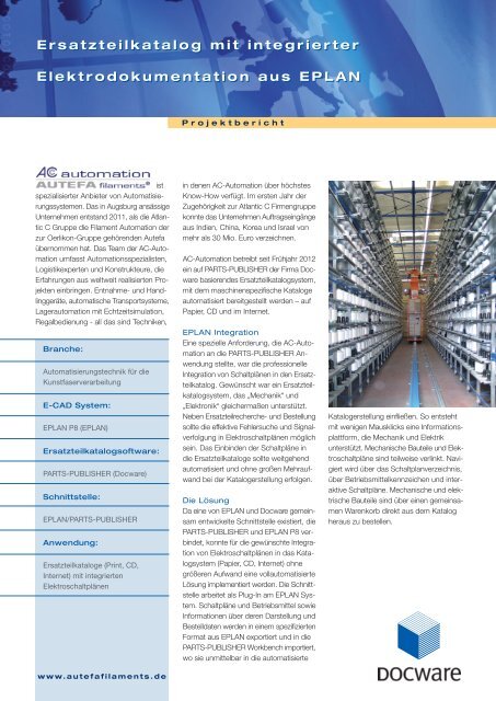 EPLAN Integration bei AC-Automation - Docware GmbH