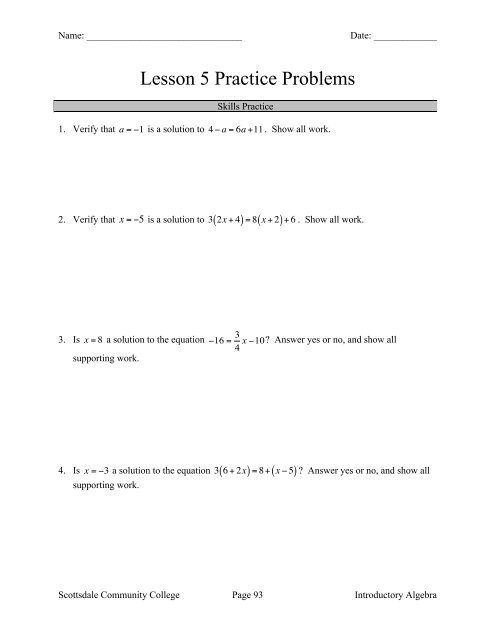 Lesson 5 Practice Problems - Scottsdale Community College - Math ...