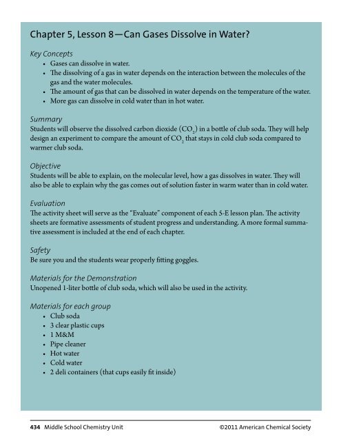 Chapter 5, Lesson 8â Can Gases Dissolve in Water?
