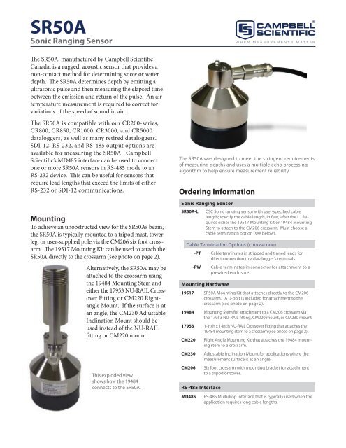SR50A Sonic Ranging Sensor Brochure - Campbell Scientific