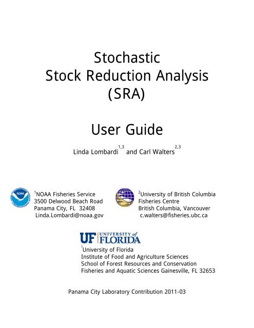 Stochastic Stock Reduction Analysis Sra User Guide