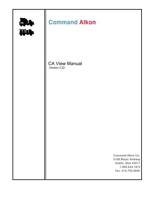 CAI View Manual - Command Alkon