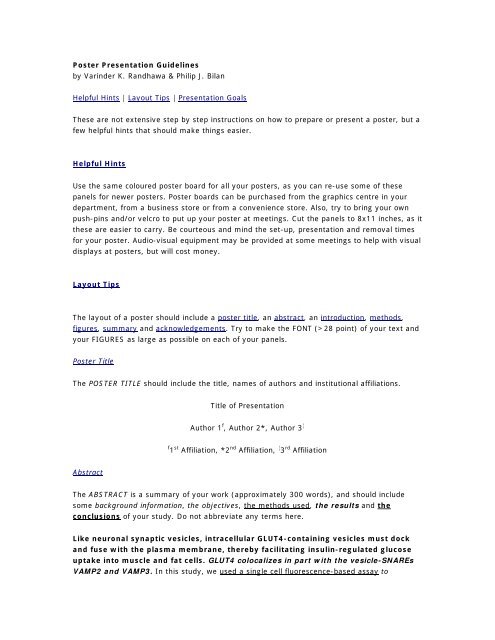 Poster Presentation Guidelines