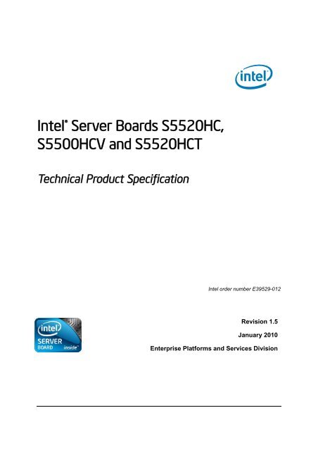 Intel® Server Boards S5520HC, S5500HCV and S5520HCT - EYO ...