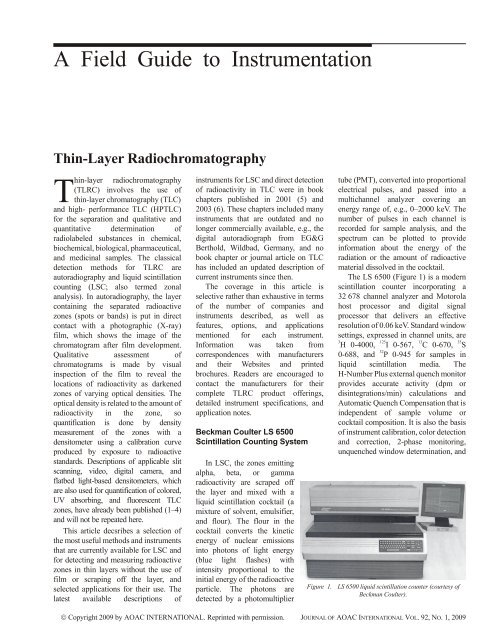Thin-Layer Radiochromatography Thin-Layer Radiochromatography