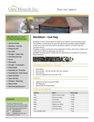 International Garnet for Blast Cleaning - Opta Minerals